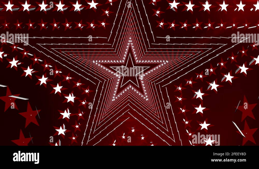 Red Background star in Loop, stage video background for nightclub ...