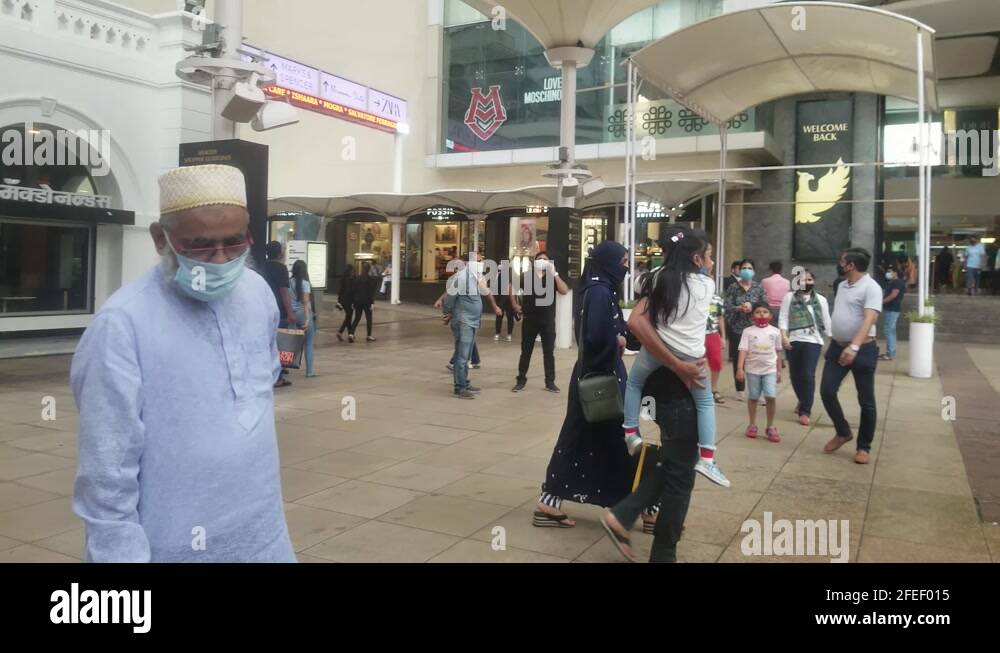People Walking Outside A Luxurious Shopping Mall In Mumbai, India Stock ...