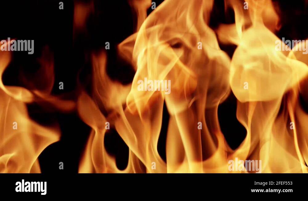 realistic fire For video overlay background 4K Slow Motion Stock Video ...