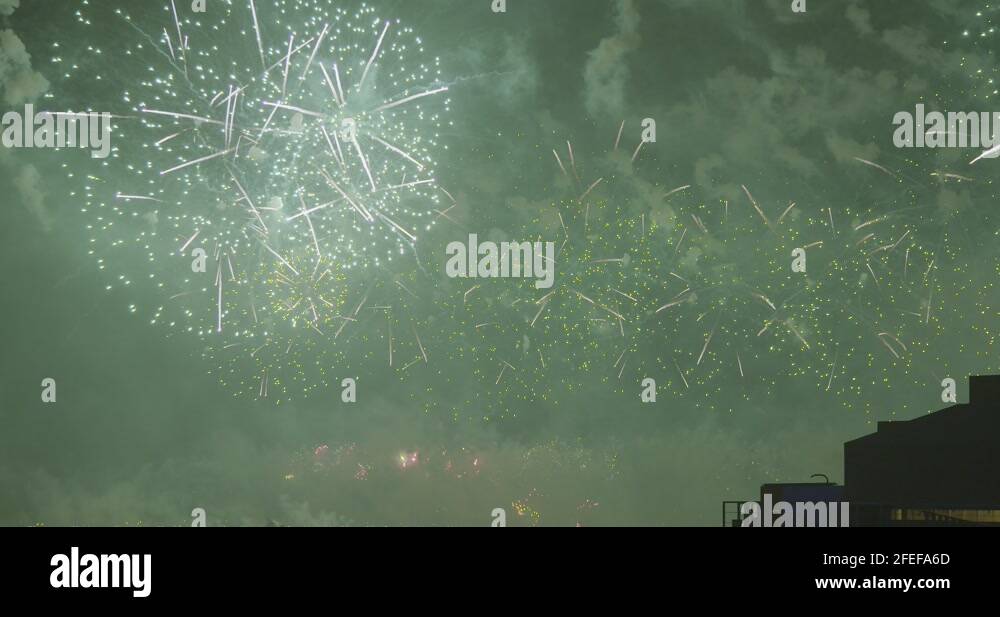 Big fireworks show on Qatar national day in corniche Doha Stock Video ...