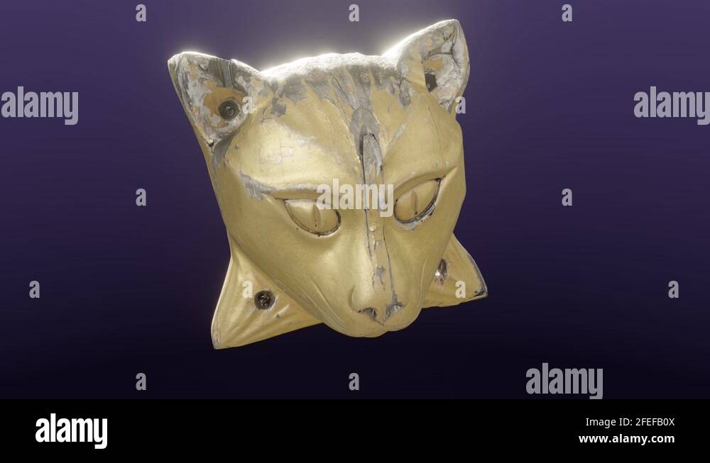 Cat's head from the Cutty Sark, cg, camera orbits Stock Video Footage ...