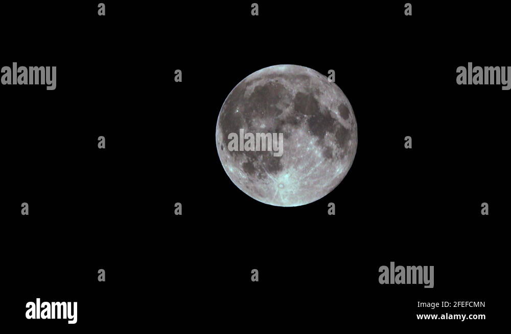 The full moon with craters and lunar maria clearly seen Stock Video ...