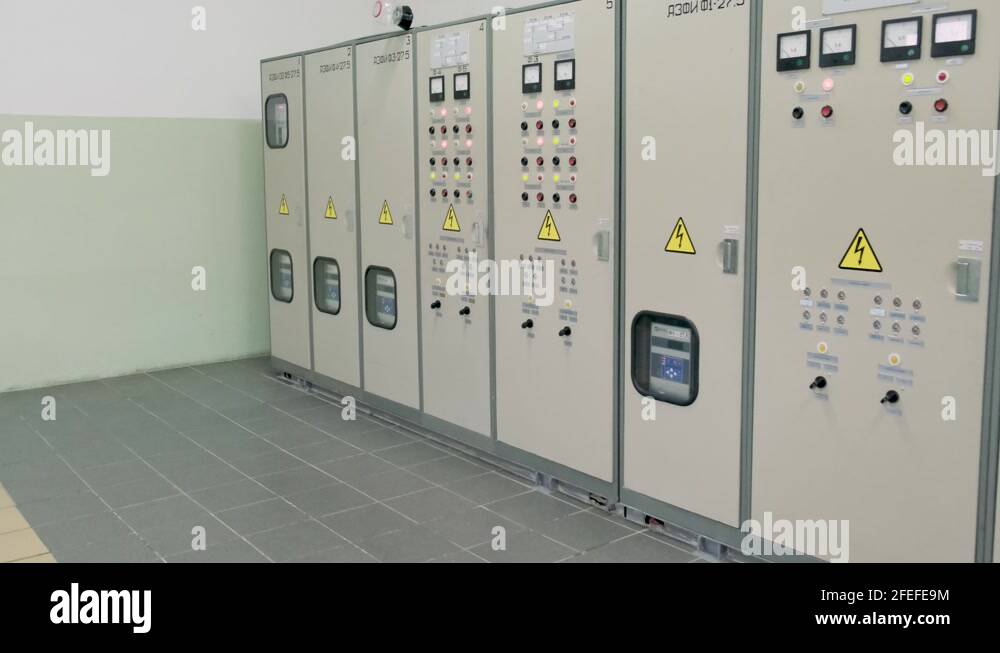 electrical control panel in substation in manufacturing industrial ...