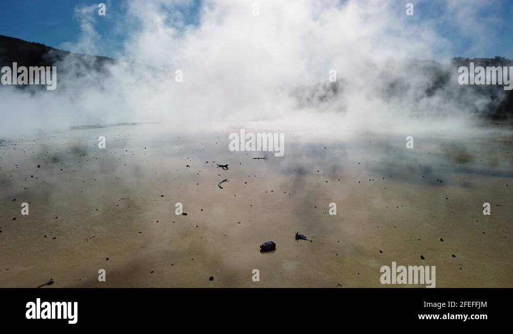 Hot Springs Steam Above Water on Pools, Waiotapu Thermal Wonderland ...