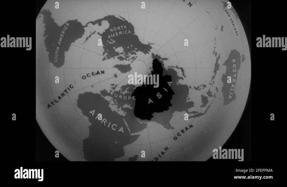 1940s EUROPE: Map of the world with "Heart Land" superimposed over it ...