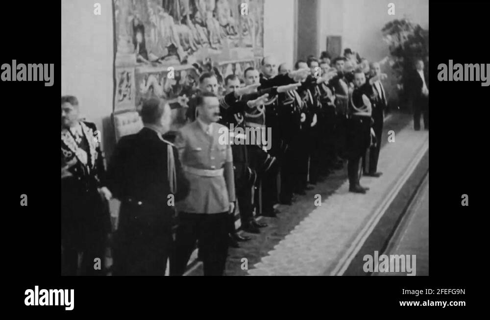 Adolf Hitler greeting official delegation Stock Video Footage - Alamy