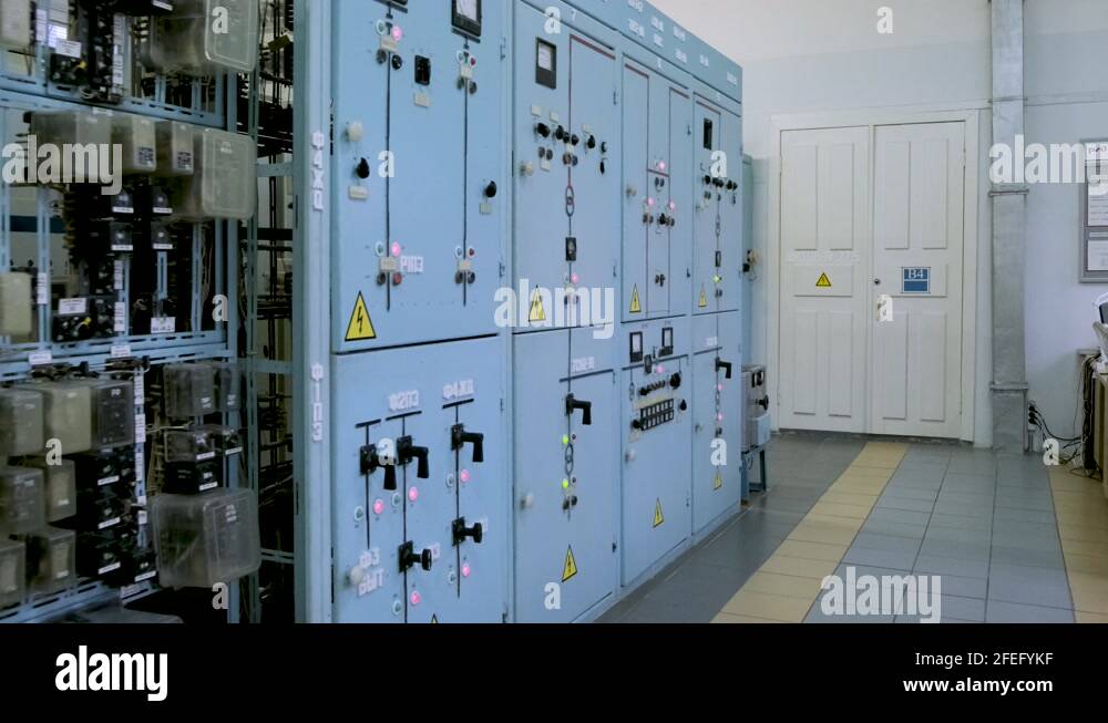 electrical control panel in substation in manufacturing industrial ...