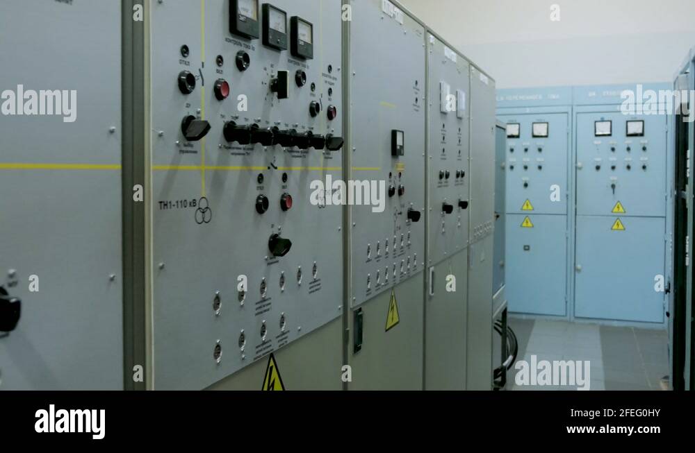 electrical control panel in substation in manufacturing industrial ...