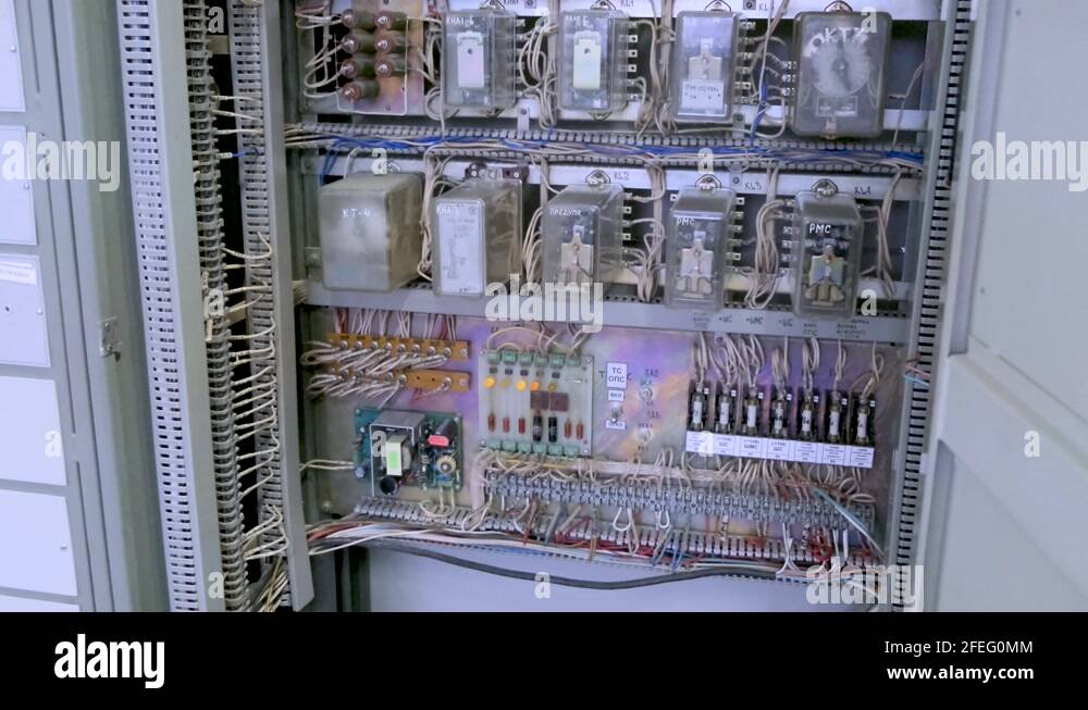 electrical control panel in substation in manufacturing industrial ...