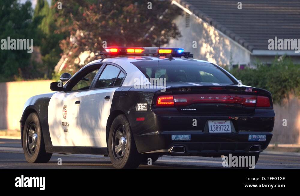 lapd police car on scene crime Stock Video Footage - Alamy