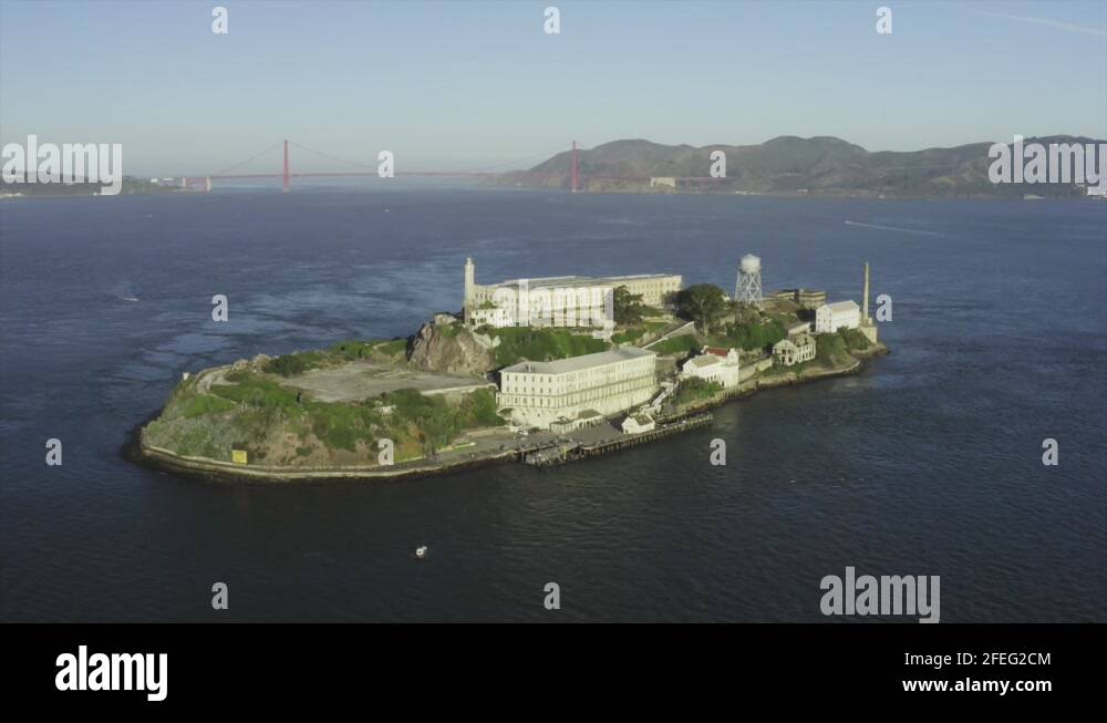 Flying around Alcatraz in the early morning with a perfect backdrop of ...