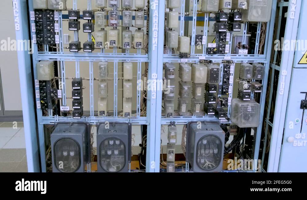 electrical control panel in substation in manufacturing industrial ...