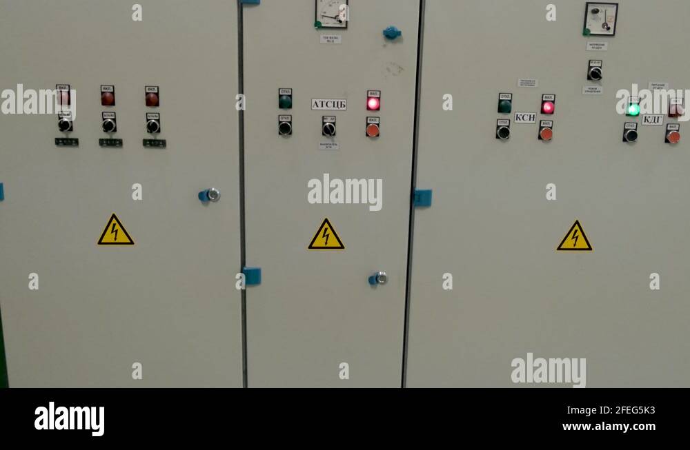 electrical control panel in substation in manufacturing industrial ...