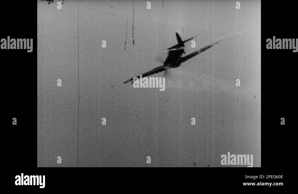 1940s EUROPE: Nazi fighter plane fires on Polish aircraft. Plane ...
