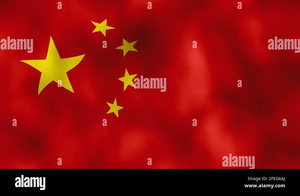 Communist China modern red flag waving vfx animation Stock Video ...