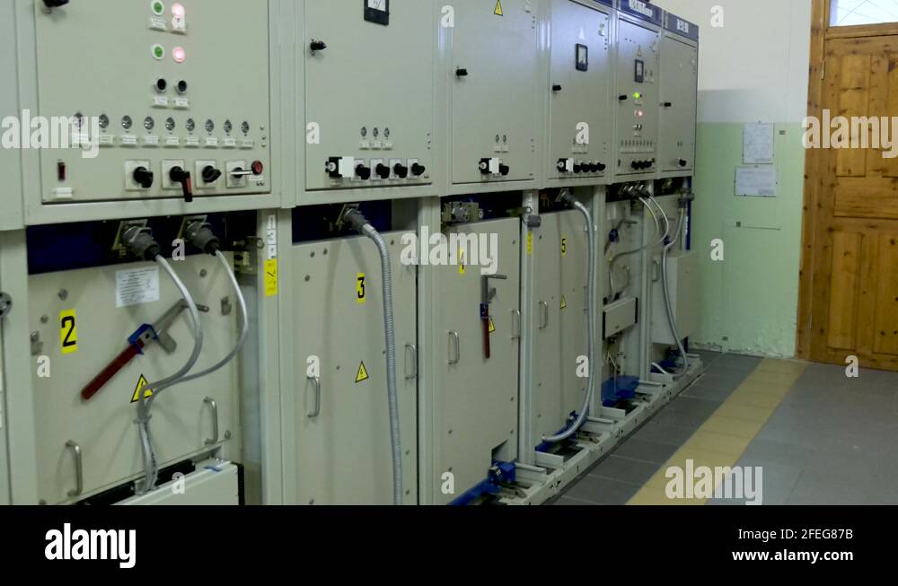 electrical control panel in substation in manufacturing industrial ...