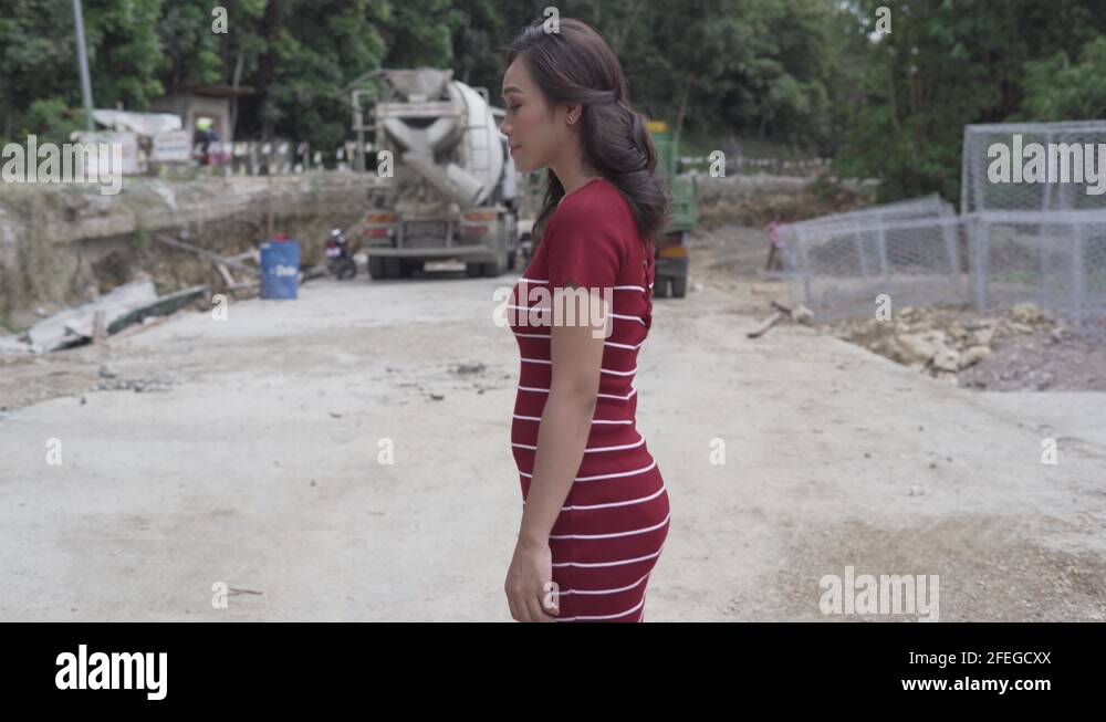 Gorgeous Filipina Girl Posing And Smiling Into The Camera In A Stock Video Footage Alamy