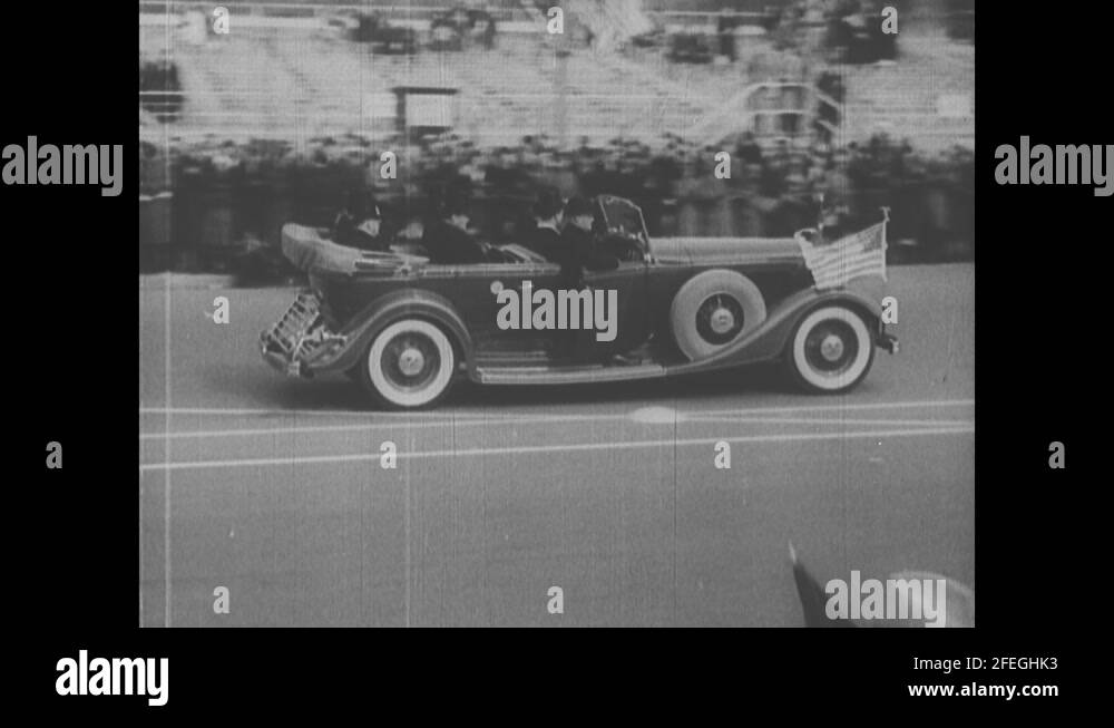 1930s: Spectators watch parade and motorcade on Pennsylvania Avenue ...