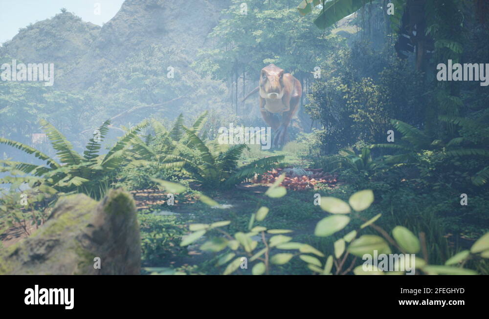 Tyrannosaurus rex dinosaur in forest Stock Videos & Footage - HD and 4K ...