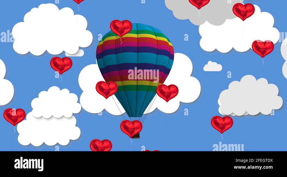 Hot air balloon heart design Stock Videos & Footage - HD and 4K Video ...