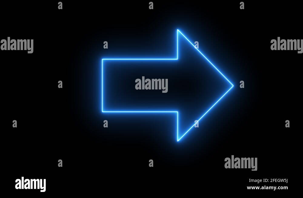 Seamless looping animation of neon blue arrow Stock Video Footage - Alamy
