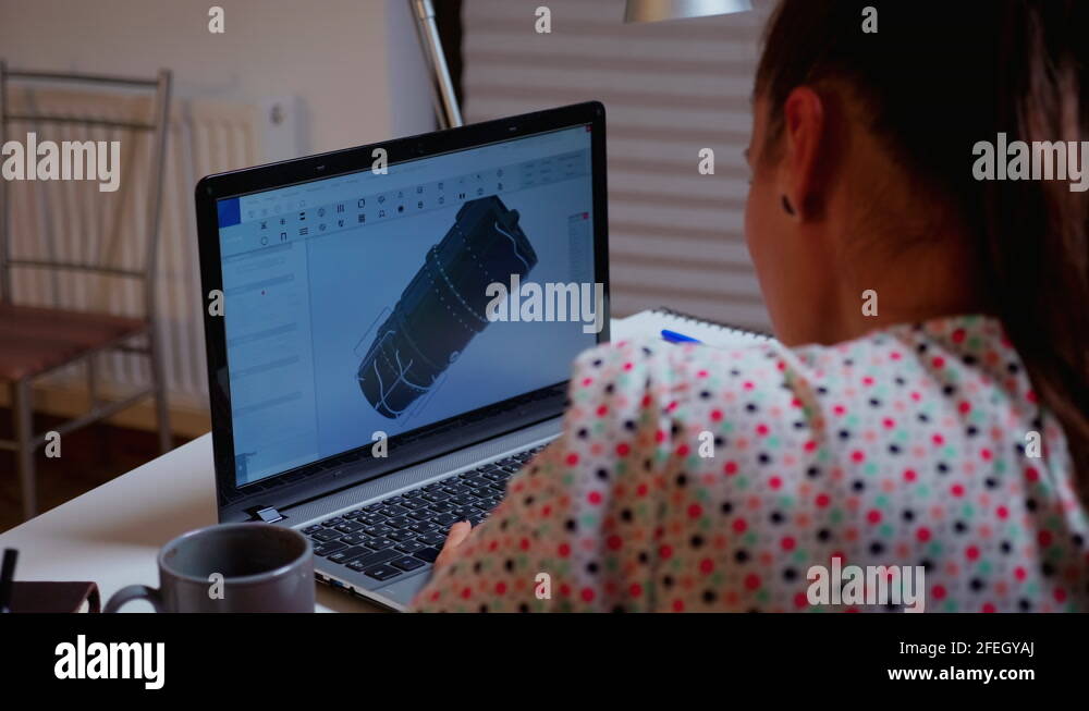 Engineer working on a 3D model of industrial turbine Stock Video ...