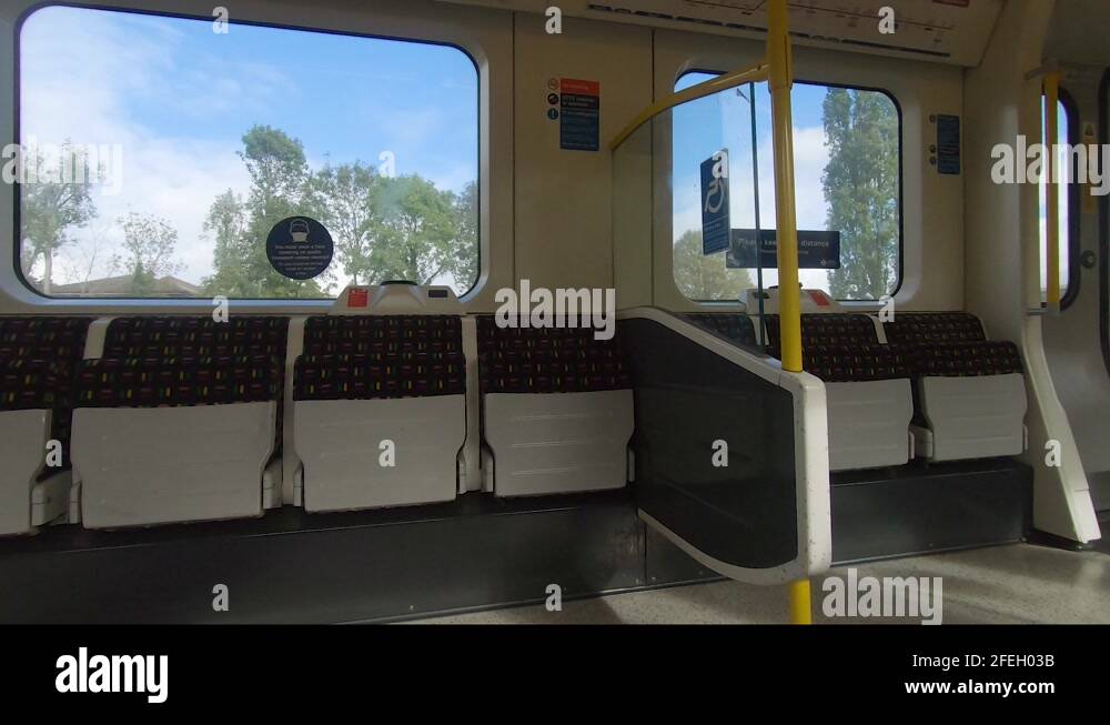 Row Of Empty Seats On The Metropolitan Line On London Underground ...