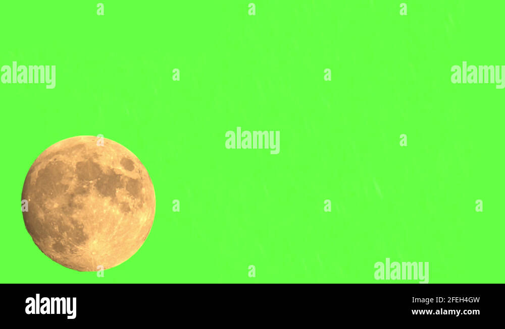 Green Screen Background, Full Moon Slowly Rising Across Template Stock ...