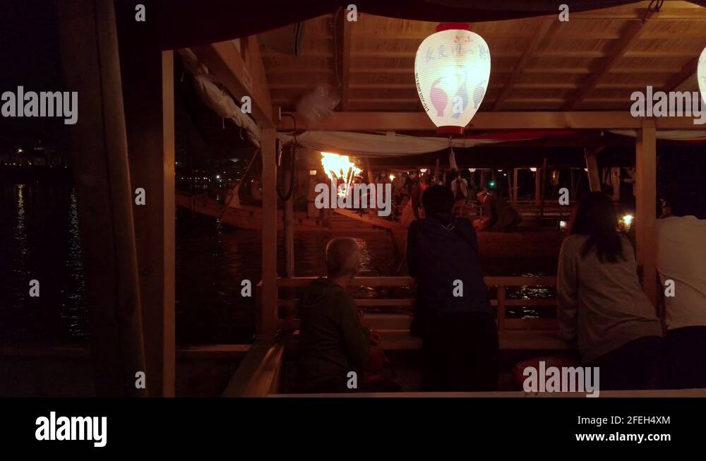 Traditional Ukai display of Cormorant fishing in Gifu Japan Stock Video ...