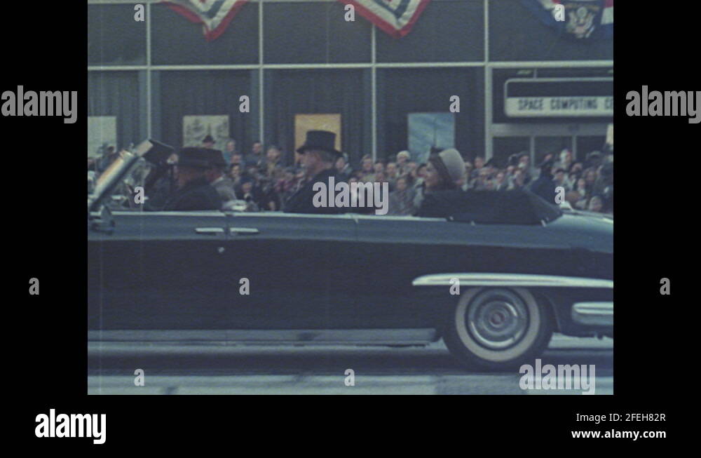 1960s Washington DC: Inauguration Day Parade, Man in top hat, John F ...