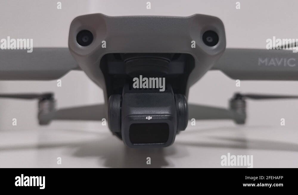 Close up shot of a DJI Mavic Air 2 gimbal tilting upwards 4K Stock ...