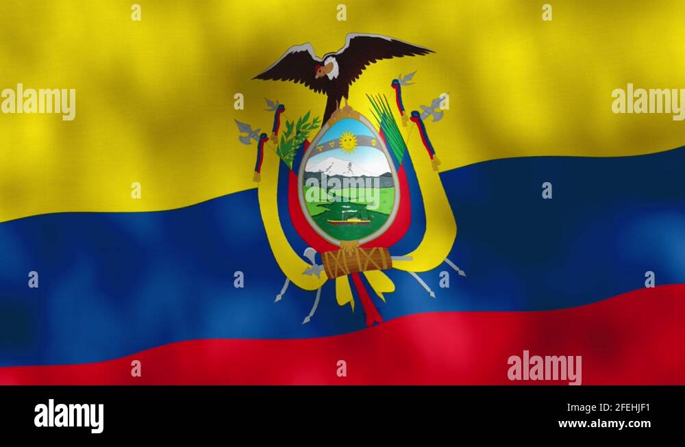 Ecuador Country Flag. National Symbol & Design. Illustrated Motion ...