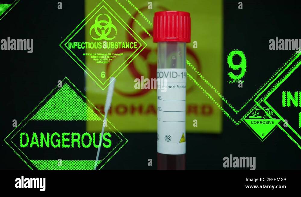 Dangerous hazardous coronavirus covid sample animation Stock Video ...