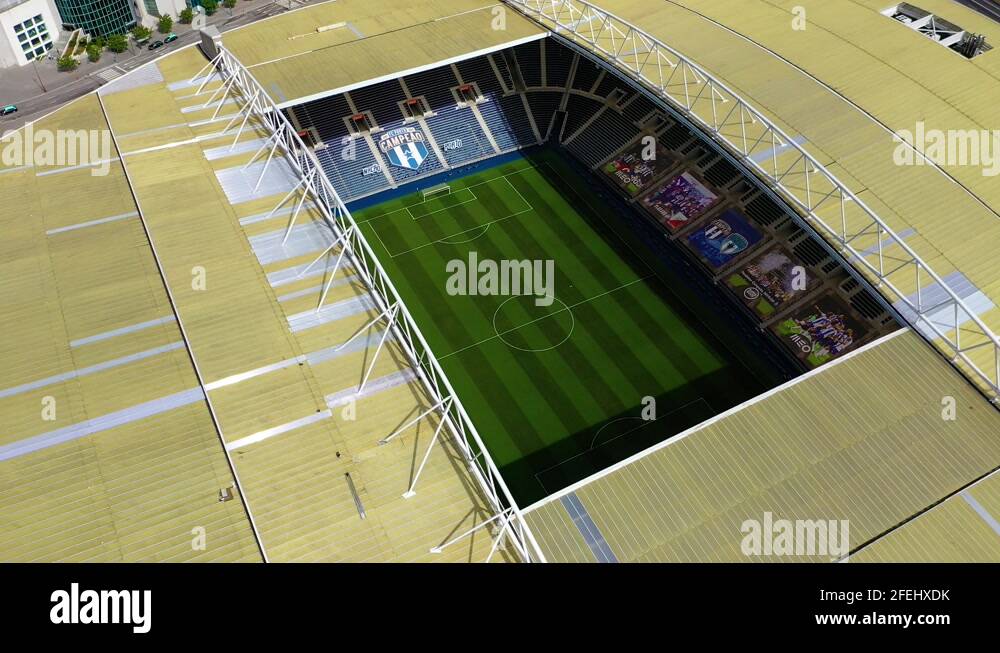 Aerial view away from the FC Porto stadium soccer field, Estádio do ...