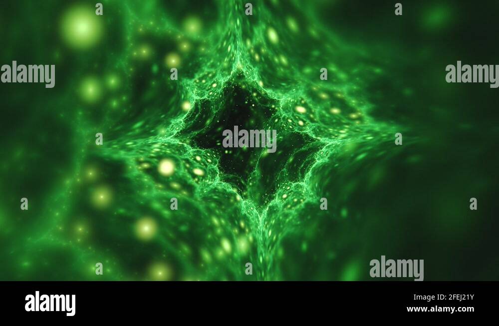 Gooey emerald green slime tunnel with blobs and balls floating, surreal ...