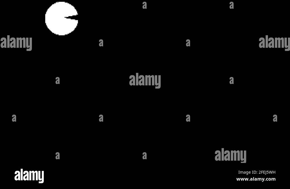 White vintage pacman animation on black background, animation Stock ...