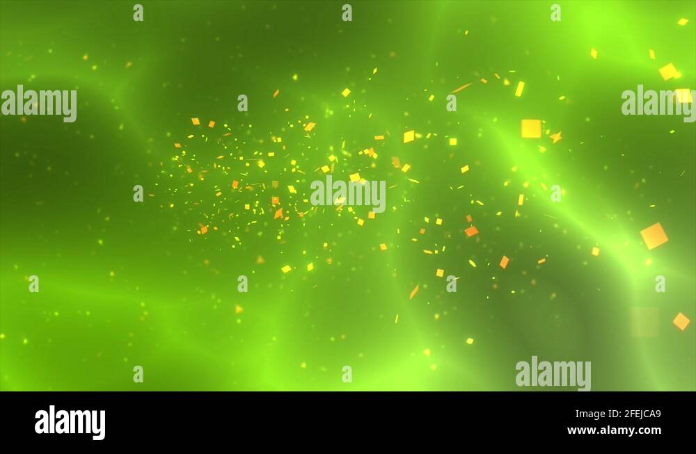 Abstract Green Background with Rays and Square Particles New 4K ...