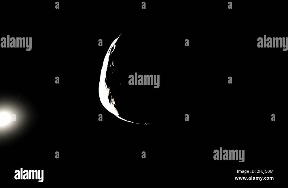 Rotating Deimos one of Mars's moons with the sun in the background ...
