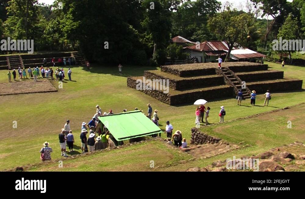 Izapa archeological site in Mexico, view of a section of Group F ...