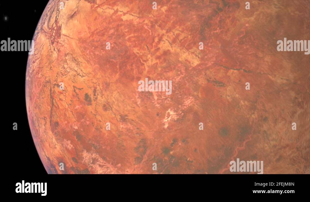 Beautifully and detailed 3D CGI render from the dark side of Mars, with ...