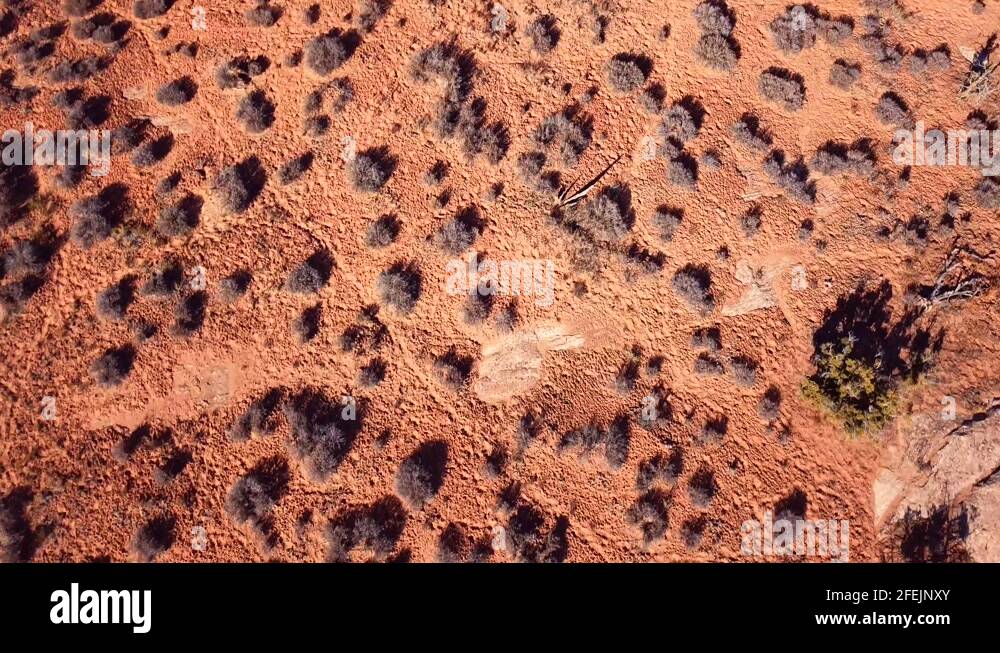 Arid, Hot Landscape of Red Sand Desert in Moab. Aerial Bird's Eye View ...