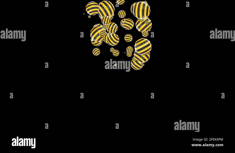 Particles animation of little black and gold colored balls as sprite ...