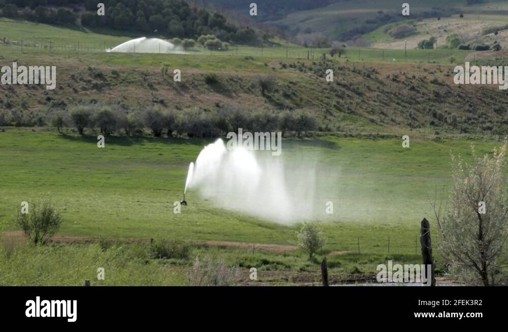 Farm sprinklers sprinkler water Stock Videos & Footage - HD and 4K ...