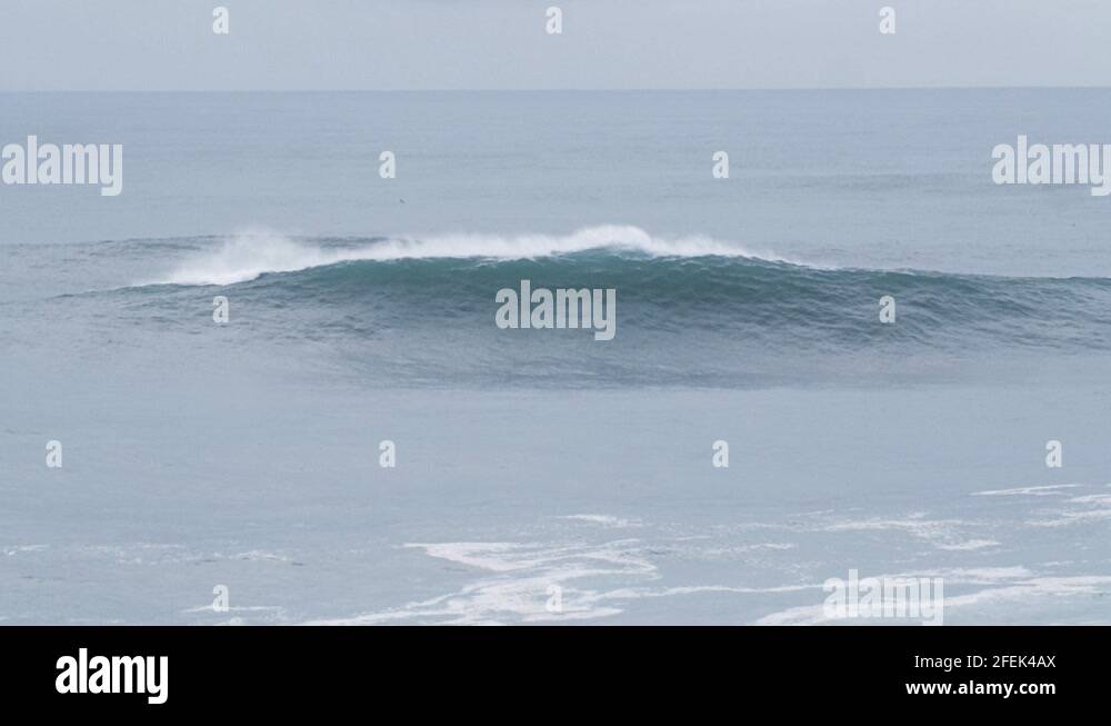 Big wave in Nazaré, Portugal. Nazaré is a small village in Portugal ...