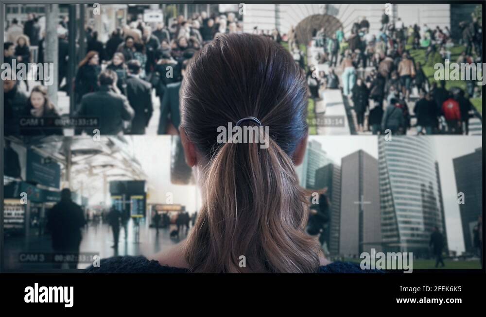 Watching CCTV Security Cameras Population Control Stock Video Footage ...