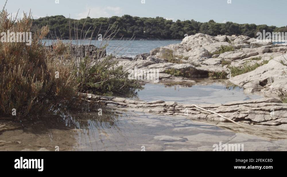 Medium shot Of Lake With Serious Water Shortage Issue.Climate change ...