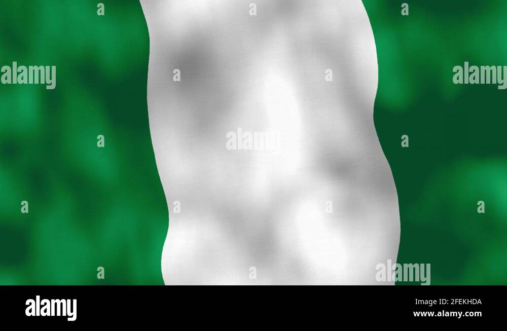 Animation of flag of Nigeria, waving in full screen.4k. Close up Stock ...