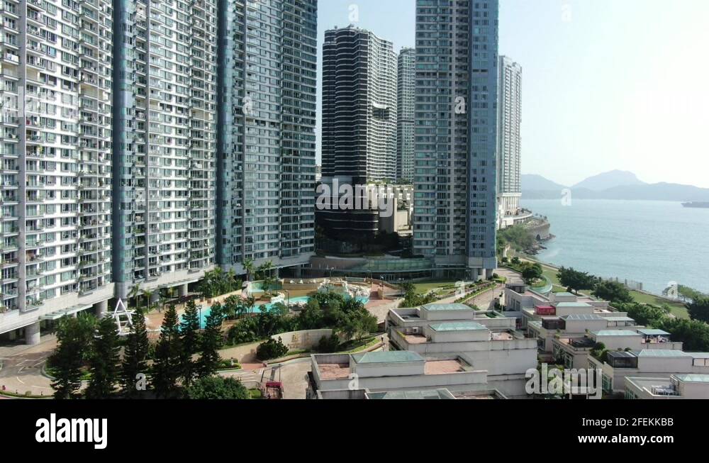 Hong Kong Cyberport waterfront park luxury residential buildings ...