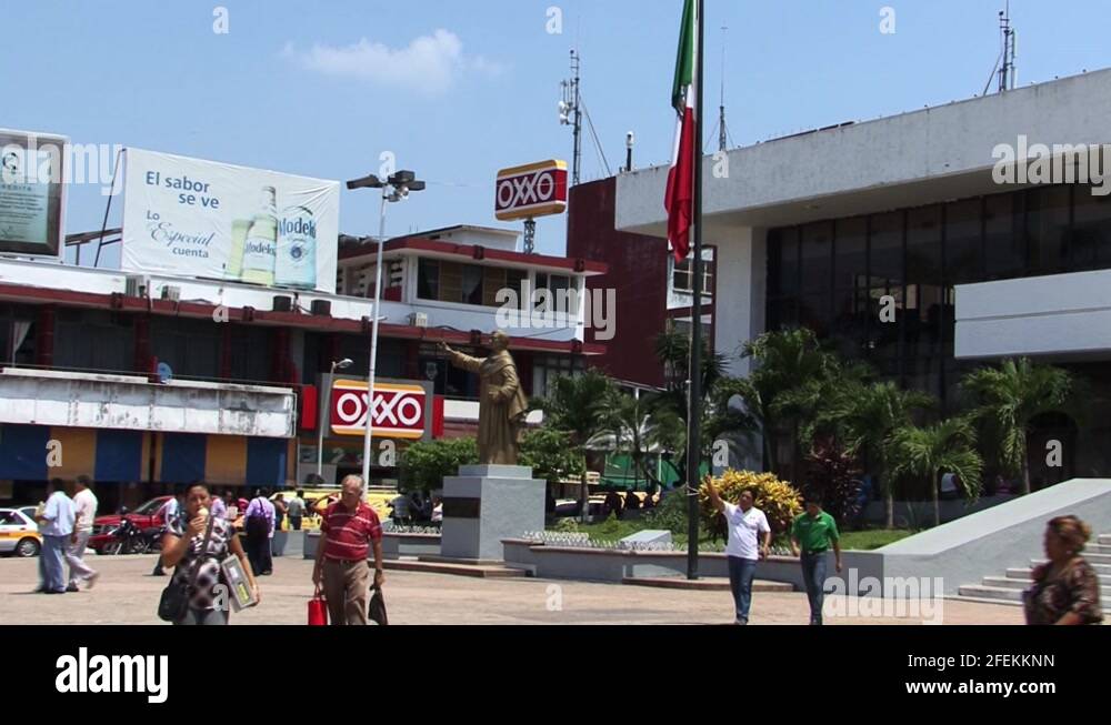 Tapachula, street scenes, street market and main plaza.People on the ...