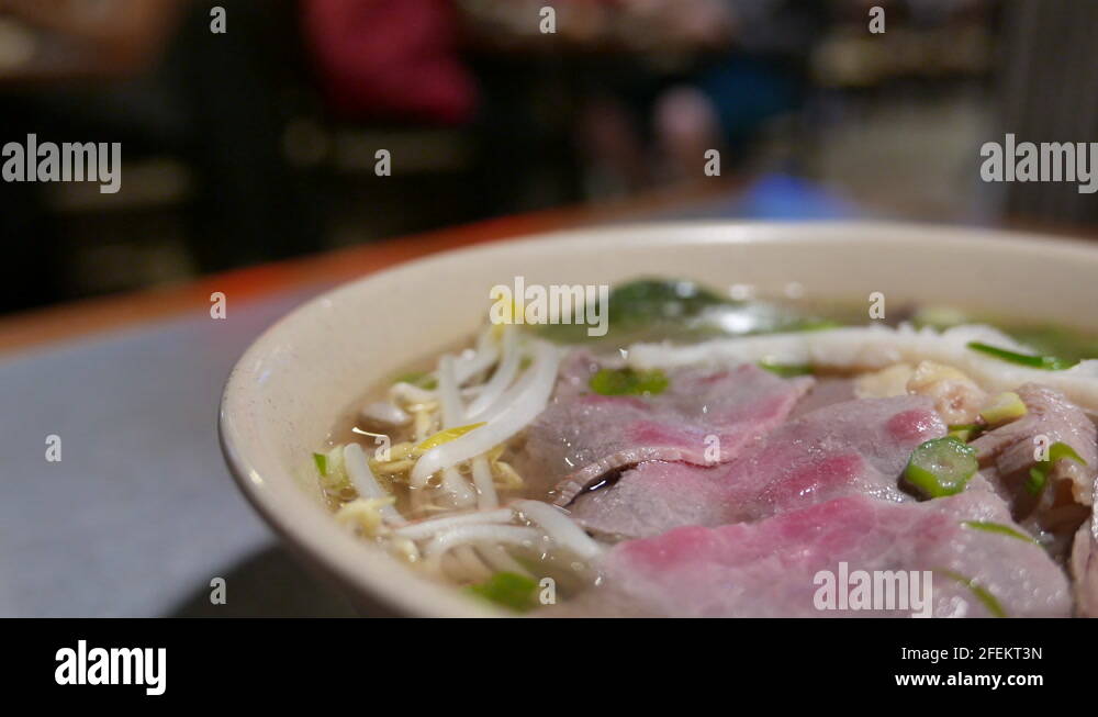 People eating Pho inside Vietnamese noodle house with 4k resolution ...